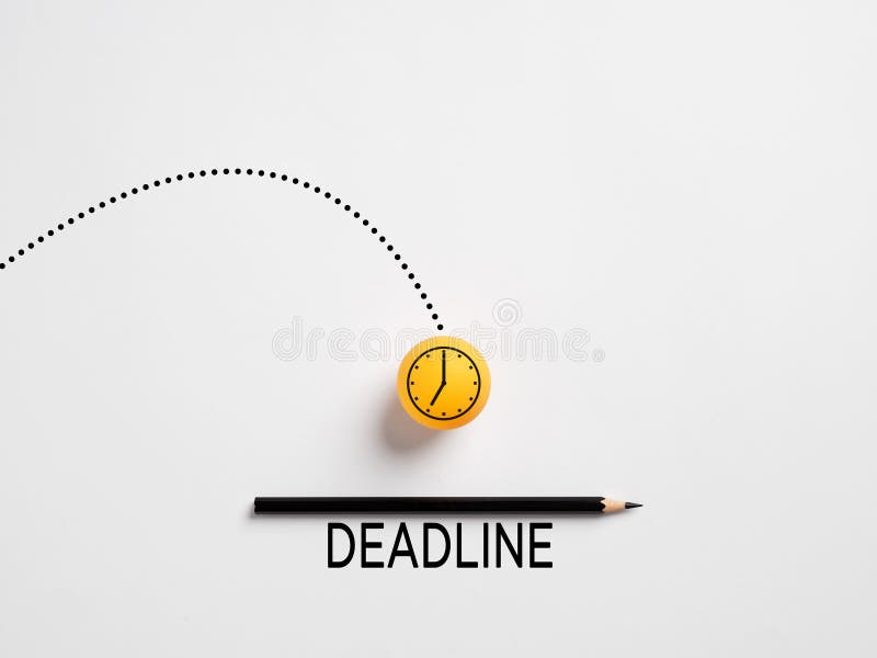 Clock Approaching Deadline Approaching Over a Pencil on White ...