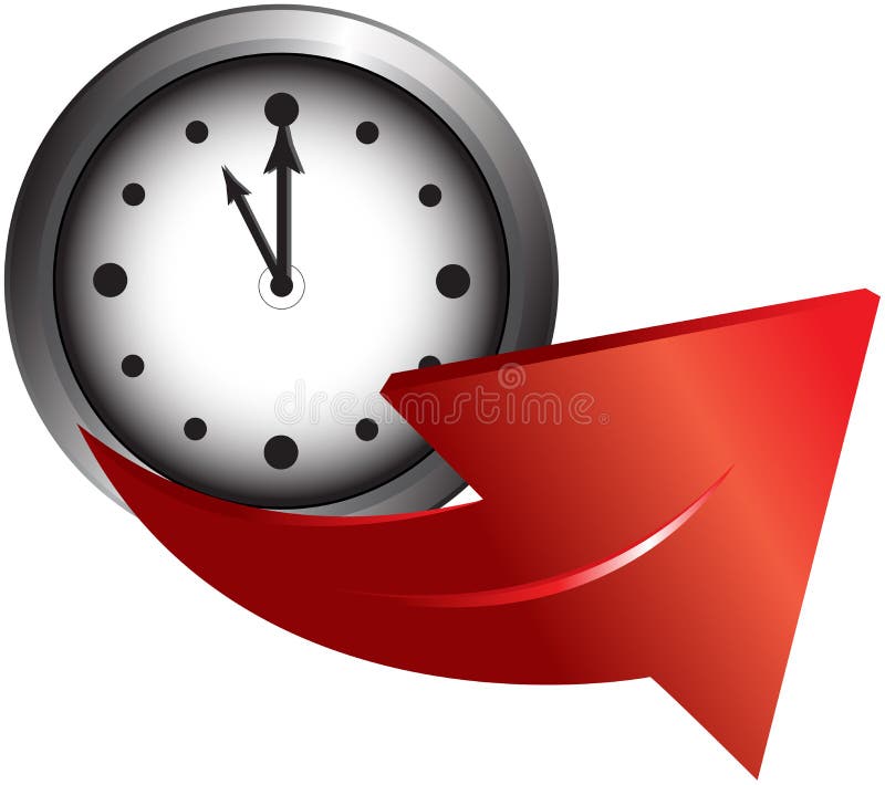 Clock and arrow stock vector. Illustration of clock, alarm - 23227071
