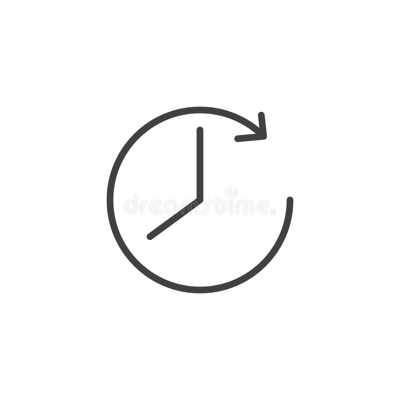 Clock with Arrow Around Icon Vector, Filled Flat Sign, Solid Pictogram ...