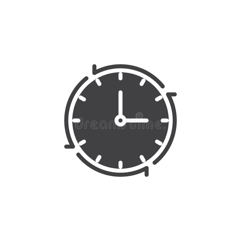 Clock with Arrow Vector Icon Stock Vector - Illustration of pixel, flat ...