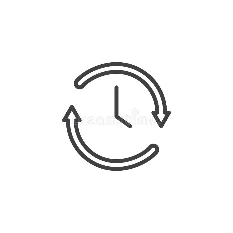 Clock arrow outline icon stock vector. Illustration of refresh - 120420990