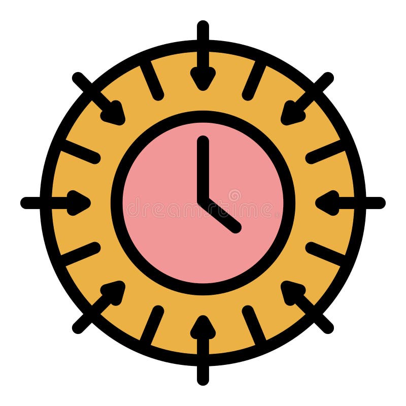 Clock with Arrows Icon Color Outline Vector Stock Vector - Illustration ...