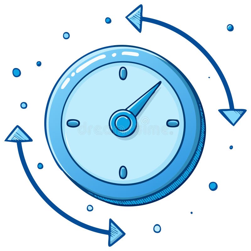 Clock with Arrows Illustrating Time Management and Task Completion ...