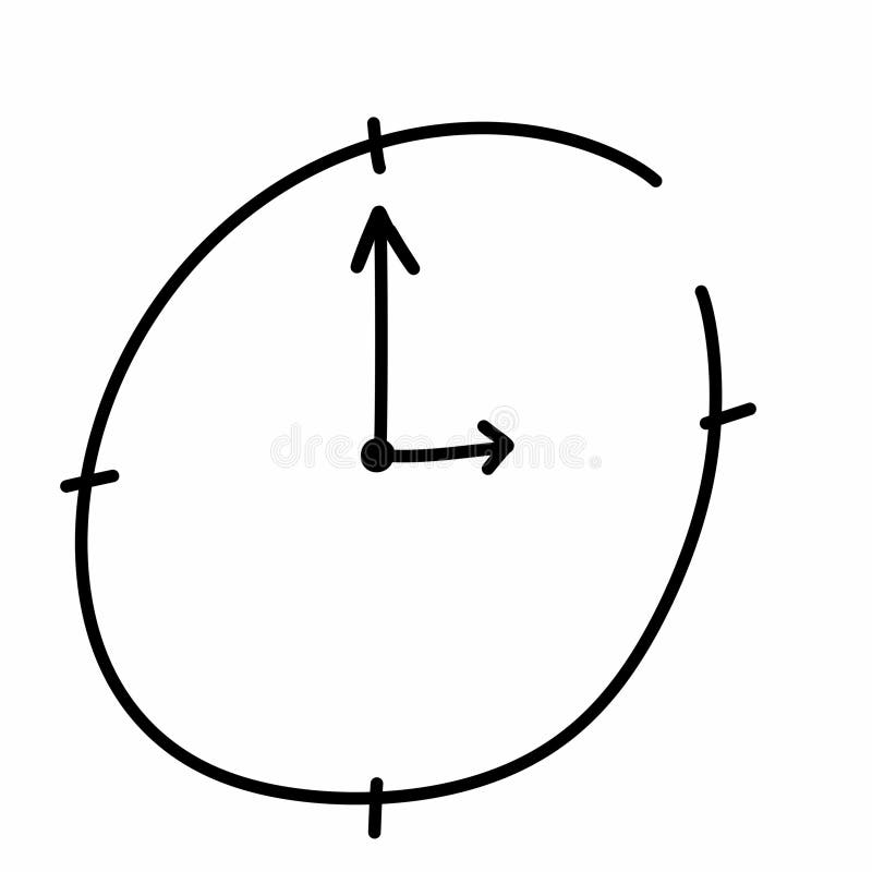 A Clock with Arrows Pointing in Different Directions Stock Illustration ...