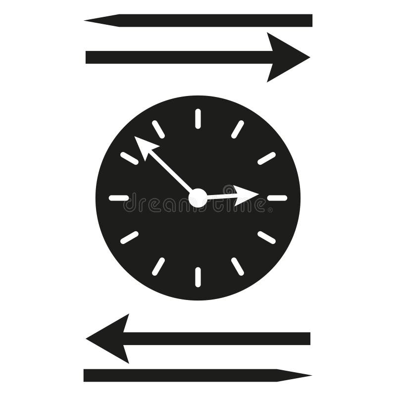 Clock and Arrows. Time Management Symbol. Black and White Vector ...
