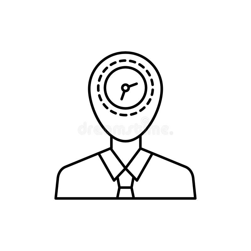 Clock, Avatar, Man Icon. Simple Line, Outline Vector Elements of Time ...