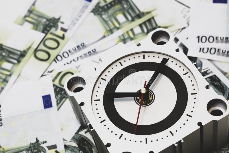 Clock and Banknotes, a Symbol of How Time is Money. Business Concept ...
