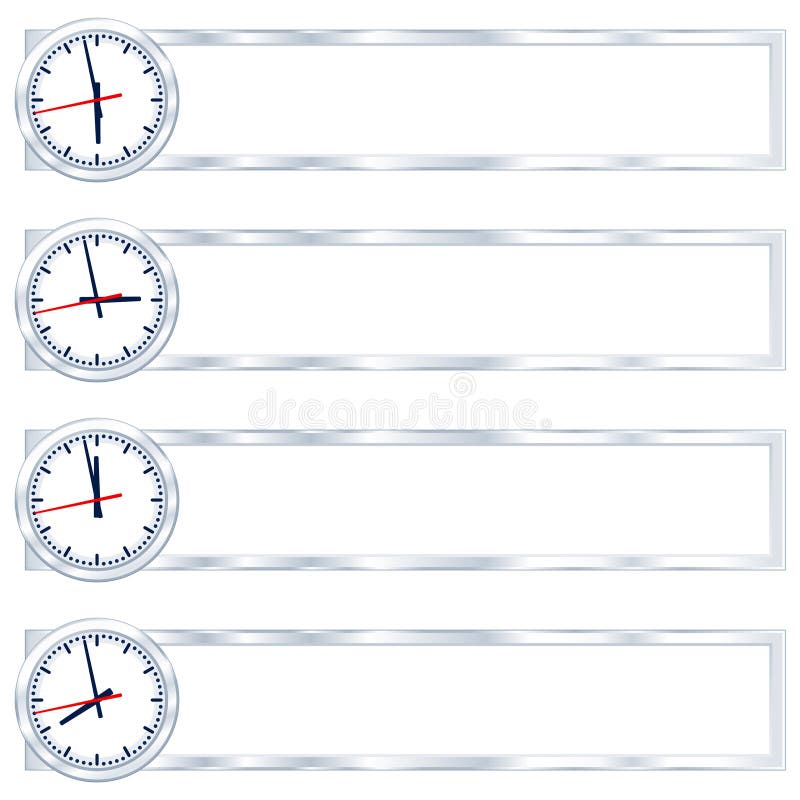 Clock banner set stock vector. Illustration of news - 110480419