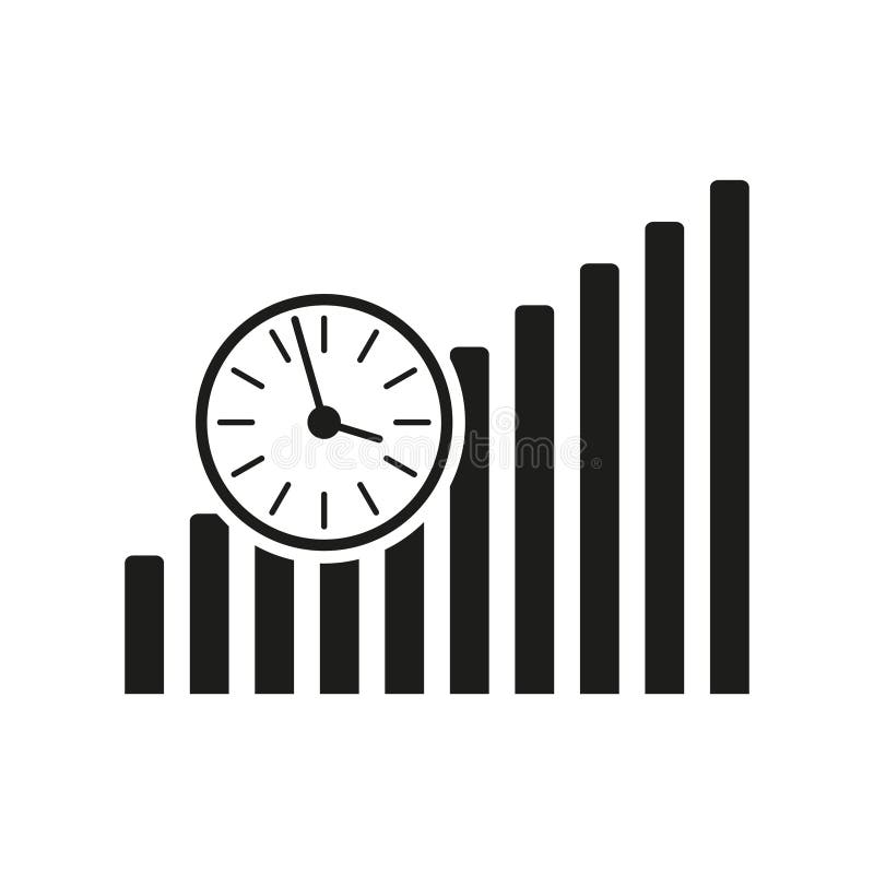 Clock with Bar Chart. Time Management Symbol. Business Efficiency ...
