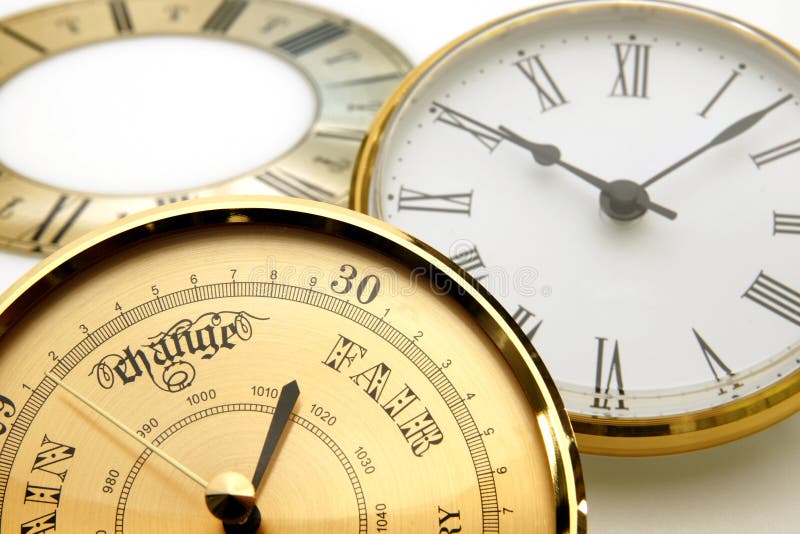 Clock and Barometer Dials or Bezels Stock Photo - Image of clock, macro ...