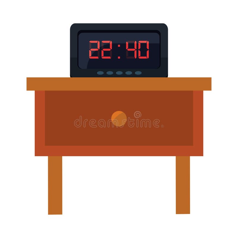 Bedside Table Alarm Clock Stock Illustrations – 314 Bedside Table Alarm ...