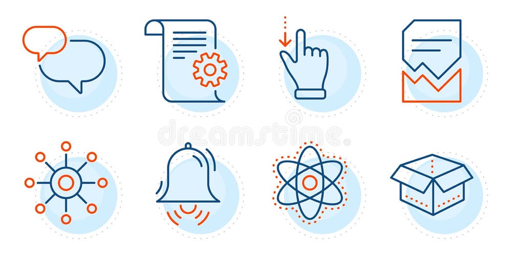 Clock Bell, Corrupted File and Technical Documentation Icons Set ...