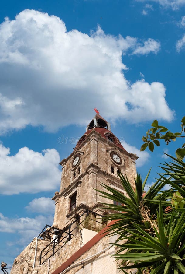 Clock and Bell Tower in the City of Rhodes Greece Editorial Image ...
