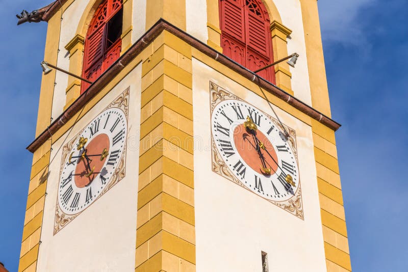 Clock of the bell tower stock photo. Image of mediterranean - 85588158
