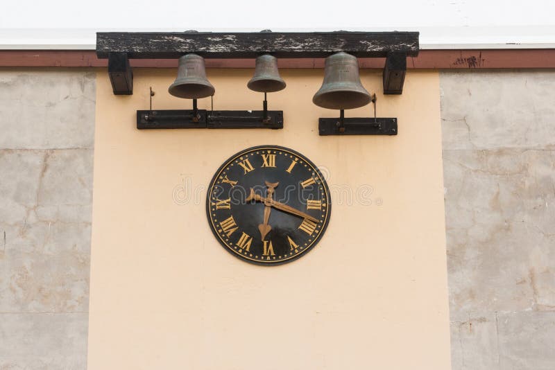 Clock and Bells stock image. Image of navy, clouds, structure - 29094697