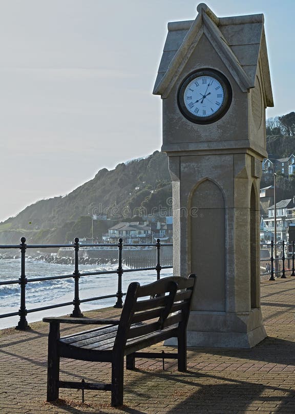 Clock and bench stock photo. Image of panorama, clock - 38936824