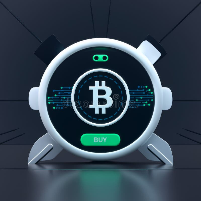 A Clock with a Bitcoin Symbol on it, AI Stock Illustration ...