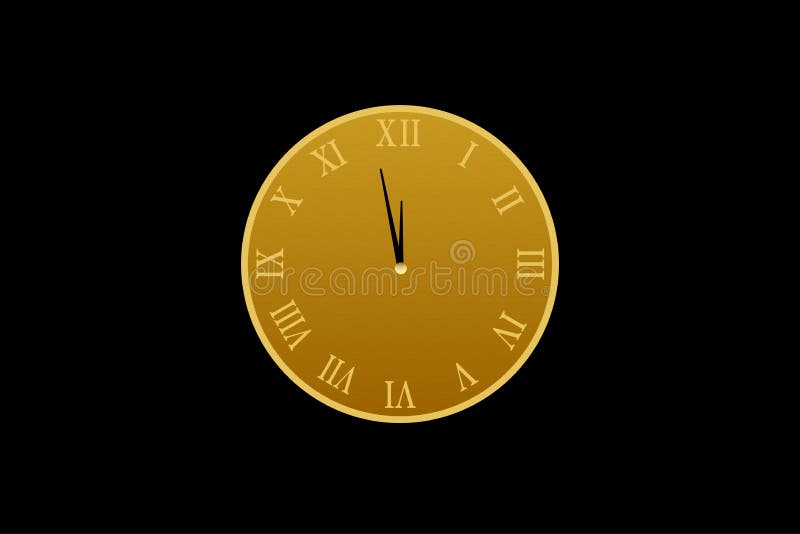 Clock on a Black Background. Vector Illustration Stock Vector ...