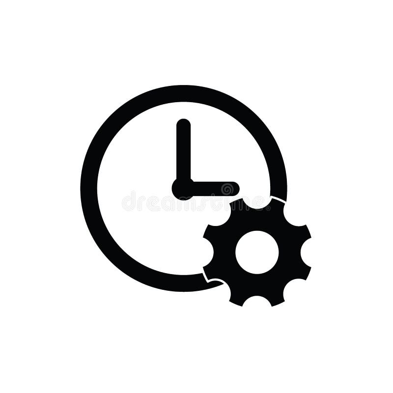 Clock - Black Vector Icon, Clock Setting Icon. Time Icon Stock Vector ...