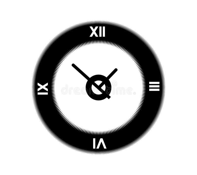 Clock Black and White Vector Stock Vector - Illustration of flat ...