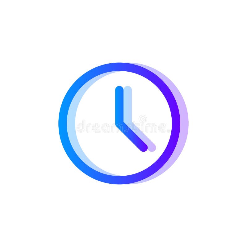 Clock blue purple icon stock illustration. Illustration of flat - 146544231