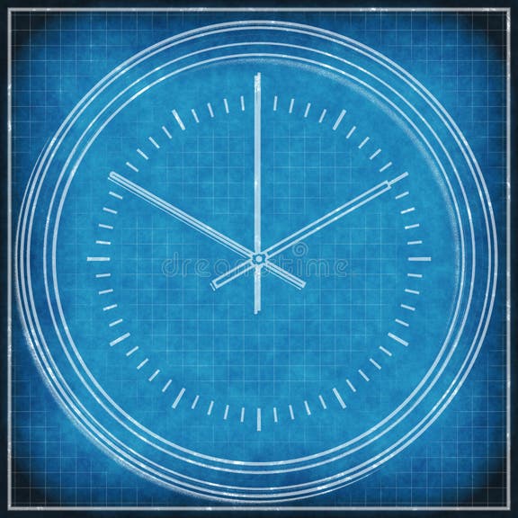 Clock blueprint stock illustration. Illustration of clock - 61767974