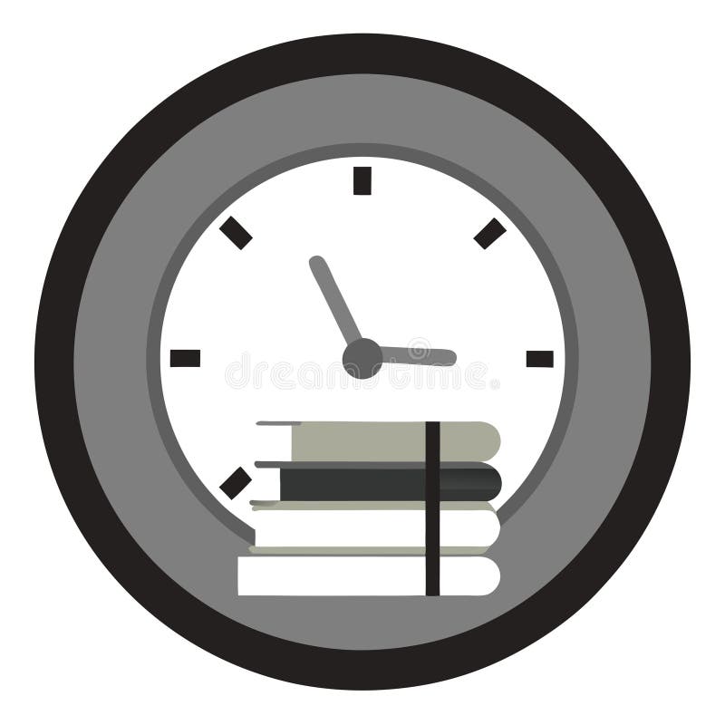 Time Management in Education: Clock with Books for Study and Learning ...