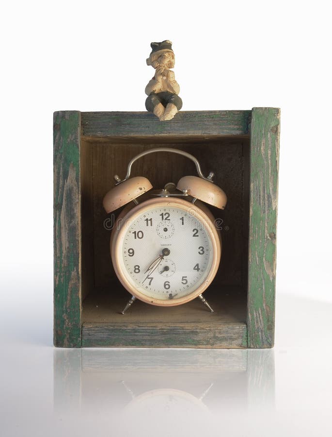 Clock in the box stock image. Image of retro, clock, time - 13055225