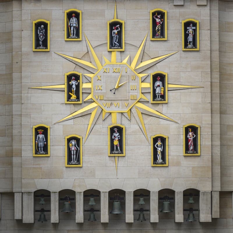 Clock in brussels stock image. Image of brussels, star - 38445915