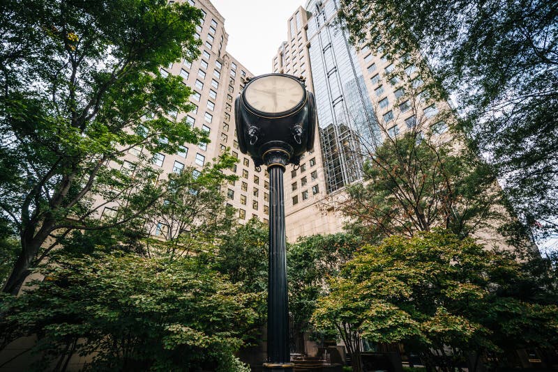 Clock and Buildings in Downtown Riverside Stock Photo - Image of ...