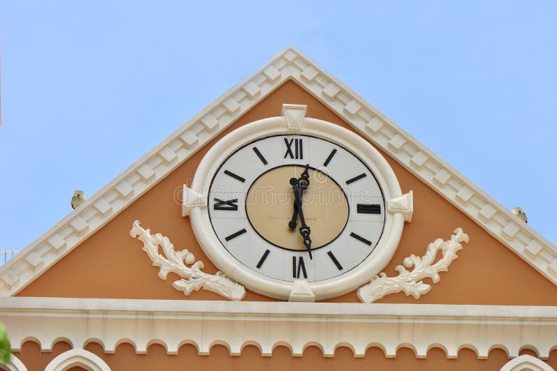 Clock on building wall stock image. Image of high, culture - 20419951