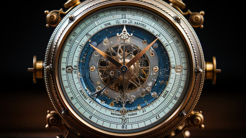 A Clock with a Built in Compass and a Barometer Suitable for Travel and ...