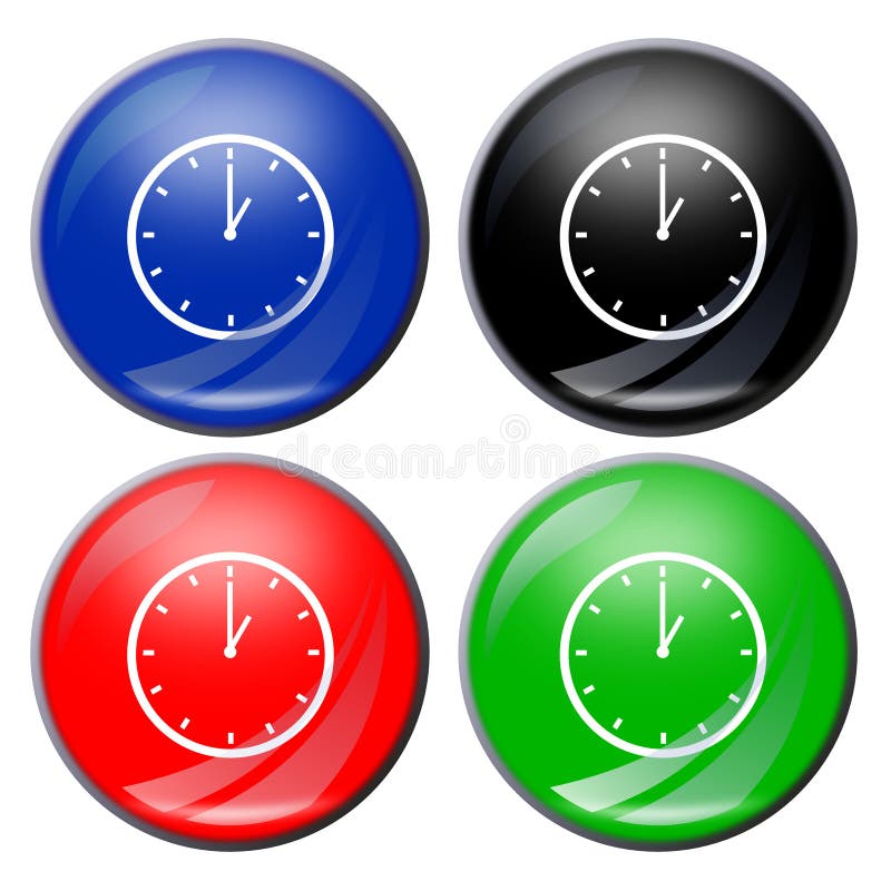 Clock button stock illustration. Illustration of hour - 5198461