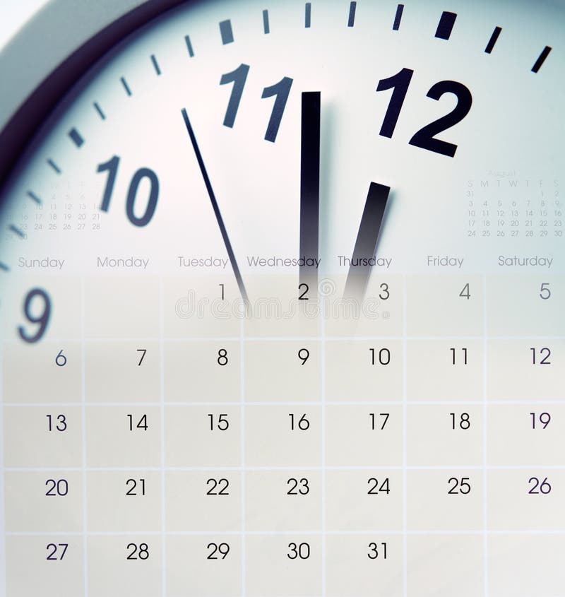 Clock and calendar stock image. Image of numbers, symbol - 125473897