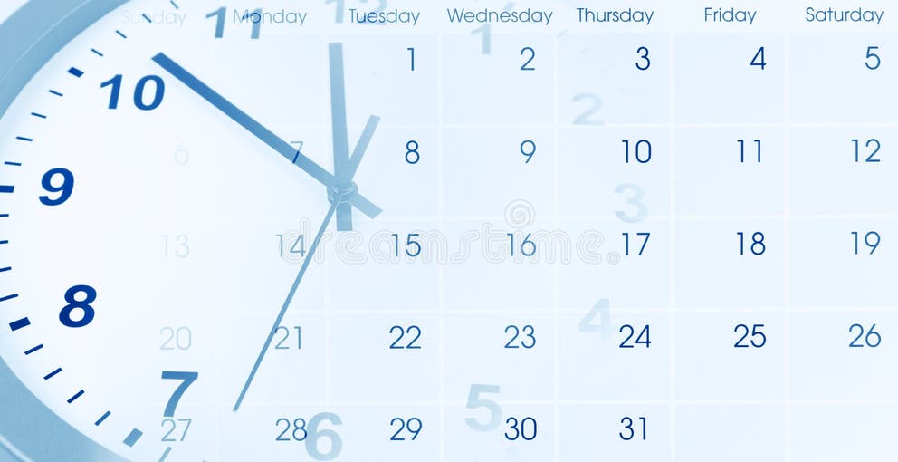 Clock and calendar stock image. Image of closeup, annual - 258069791