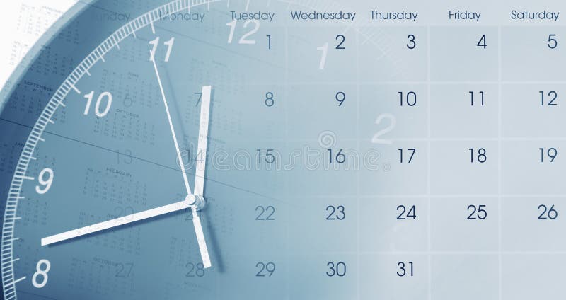 Clock and calendar stock photo. Image of month, week - 275002066