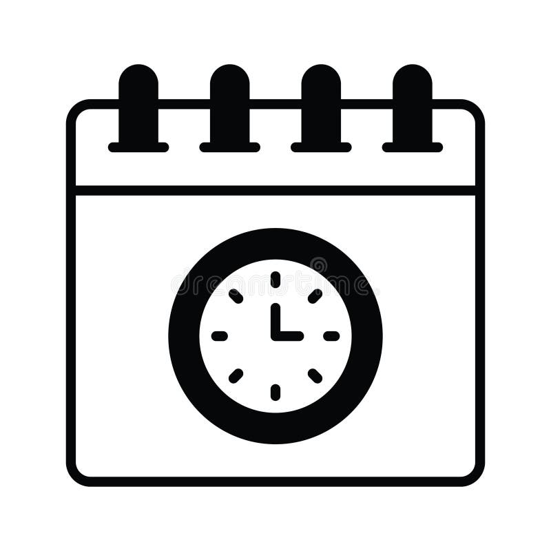 Clock with Calendar, Concept Vector of Deadline in Modern Style Stock ...