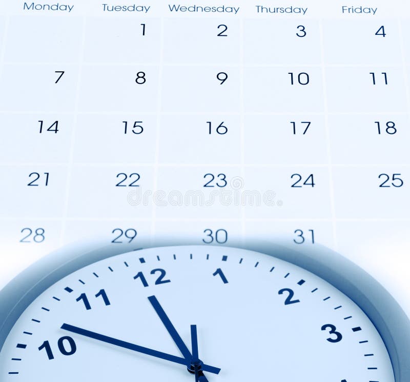 Clock and calendar stock photo. Image of management - 161993912