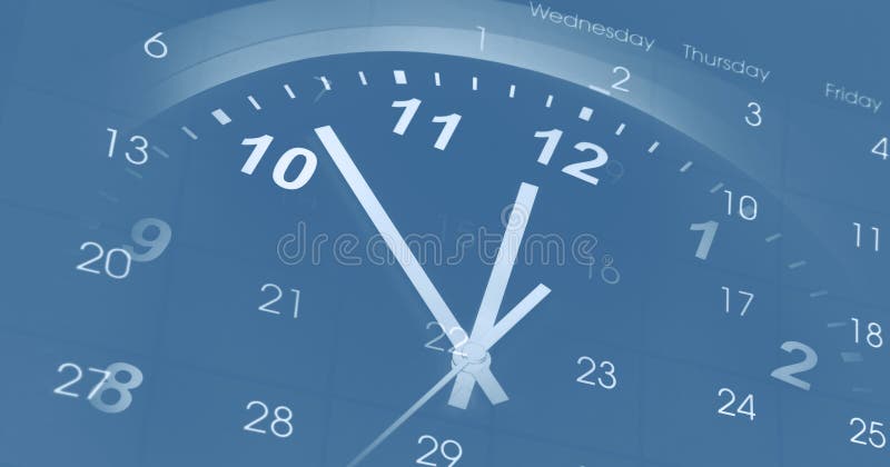 Clock and calendar stock image. Image of numbers, hands - 259463609