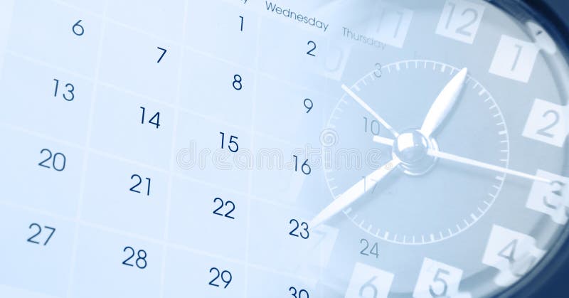 Clock and calendar stock photo. Image of month, closeup - 263755684
