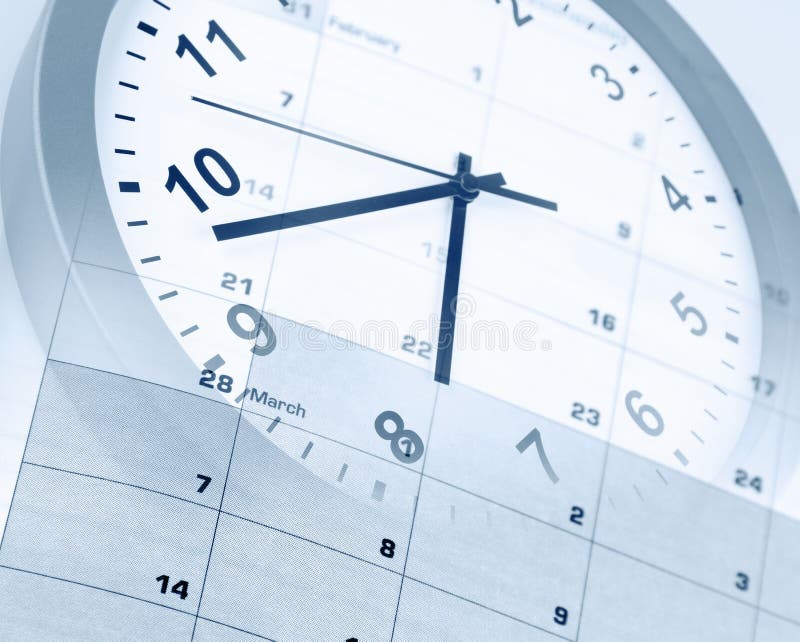 Clock and calendar stock photo. Image of deadline, clock - 265956462
