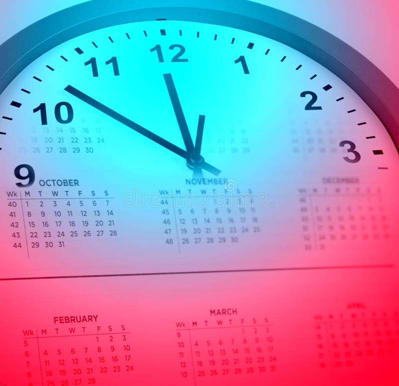Clock and calendar stock image. Image of closeup, urgent - 282247969