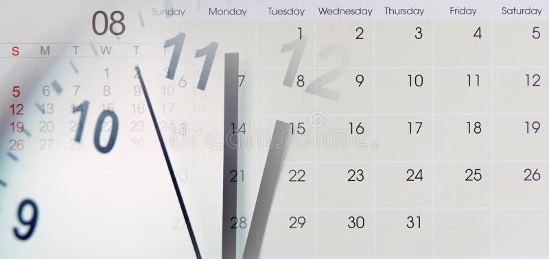 Clock and calendar stock image. Image of composite, week - 290973471