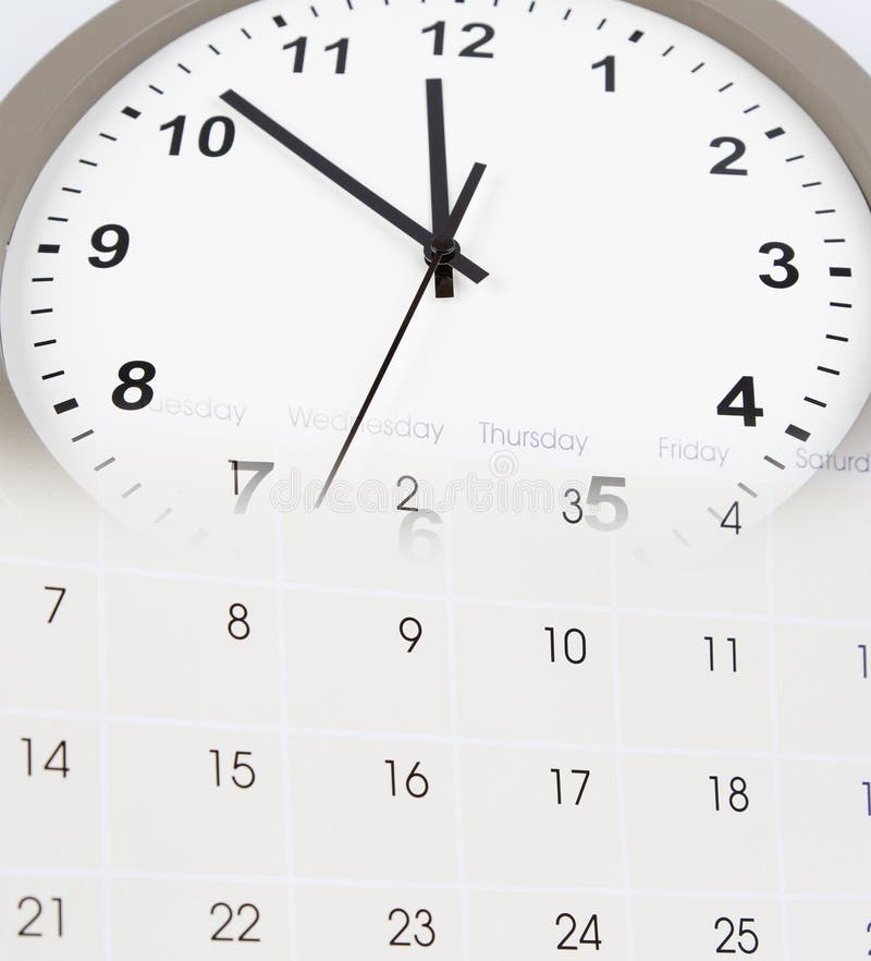 Clock and calendar stock image. Image of closeup, macro - 303191031