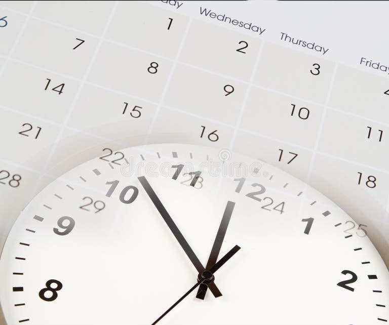 Clock and calendar stock photo. Image of annual, hands - 307555480