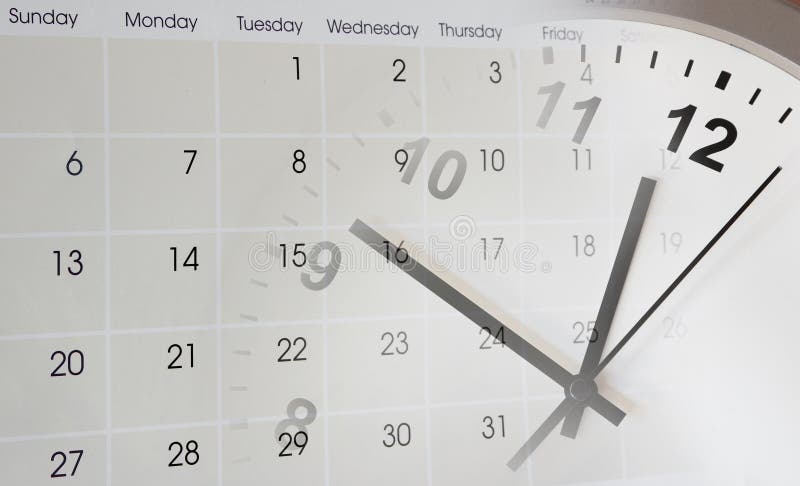 Clock and calendar stock image. Image of days, calendar - 334722659