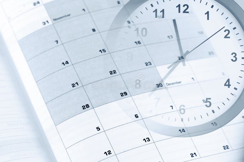 Clock and calendar stock image. Image of date, calendar - 48082939