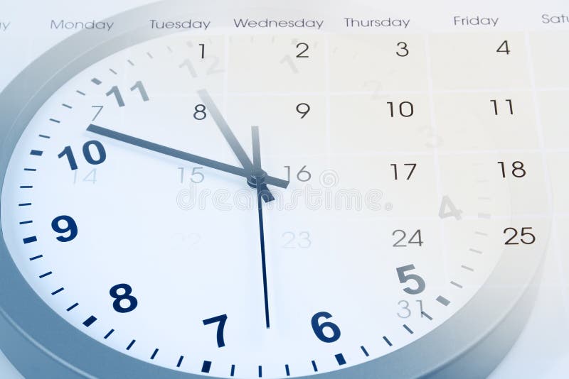 Clock and calendar stock image. Image of hands, event - 49721329