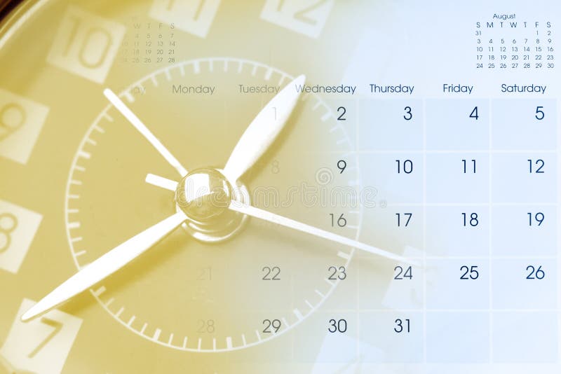 Clock and calendar stock photo. Image of close, planner - 52260568