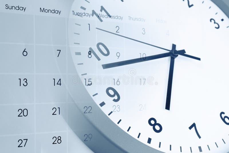 Clock and calendar stock image. Image of hands, objects - 93368243